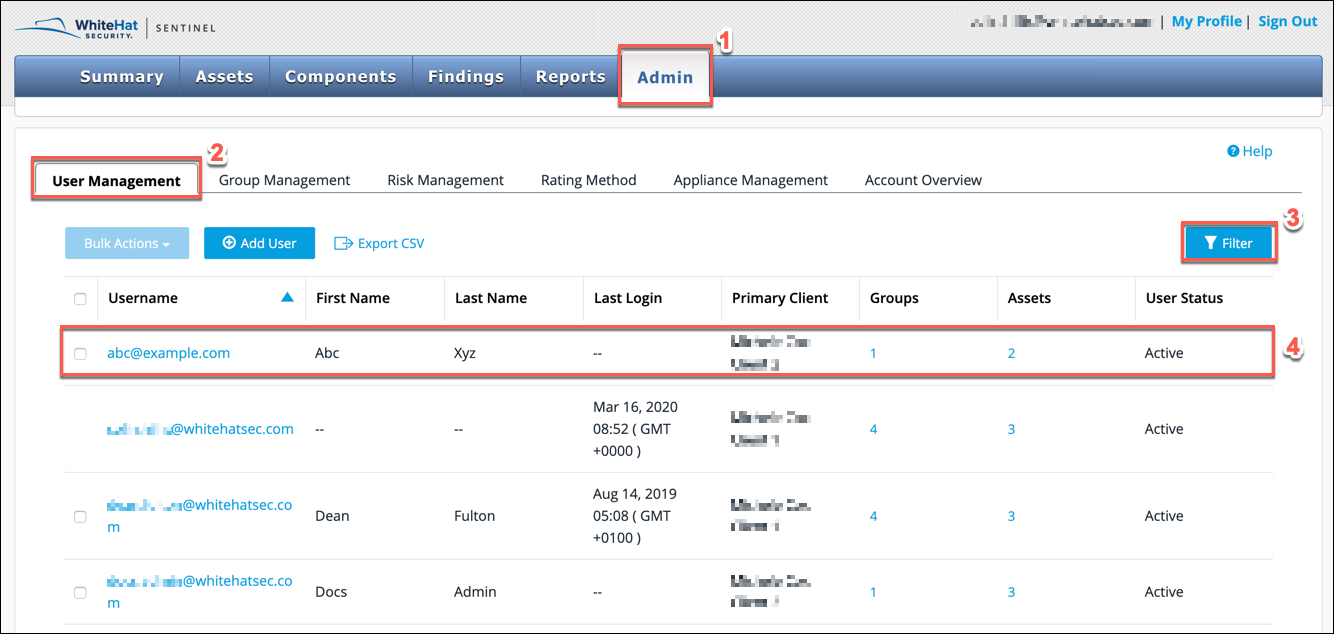 Editing a User :: WhiteHat Security Docs
