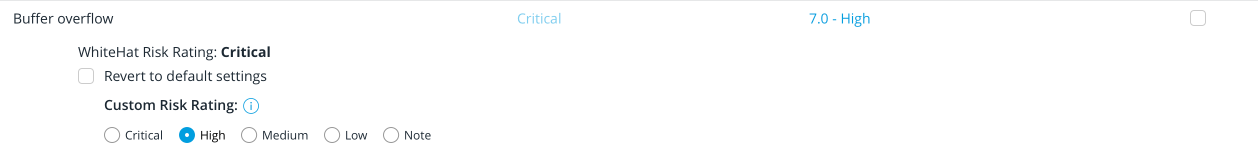 Customizing Values by Policies :: WhiteHat Security Docs