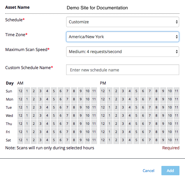 Scheduling A Scan Whitehat Security Docs