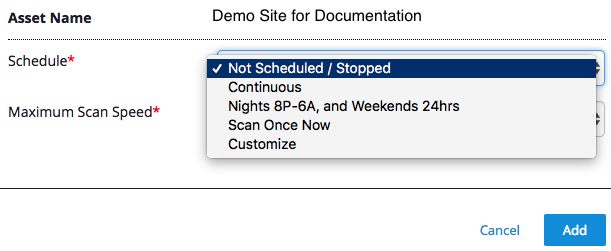 Scheduling A Scan Whitehat Security Docs