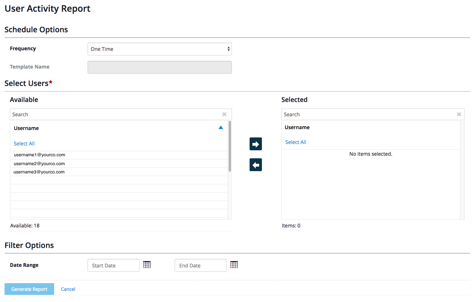 User Activity Report :: WhiteHat Security Docs